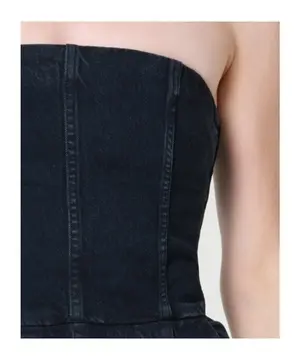 AGOLDE Strapless Denim Jumpsuit With Side Pockets