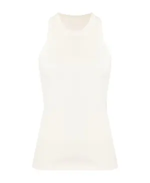LOW CLASSIC Round Neck Sleeveless Top - White