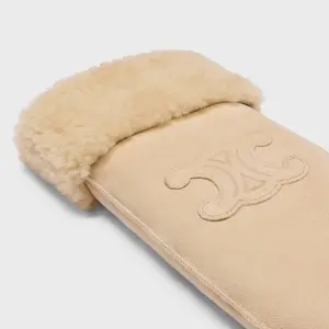 Celine Shearling Triomphe Mittens
