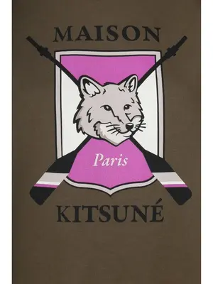 Maison Kitsuné Fox Motif Crewneck Sweatshirt - Brown