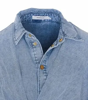 Zimmermann Rebellion Denim Wrap Mini Dress