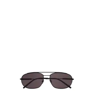 Saint Laurent Aviator Sunglasses With Engraved Logo - Black