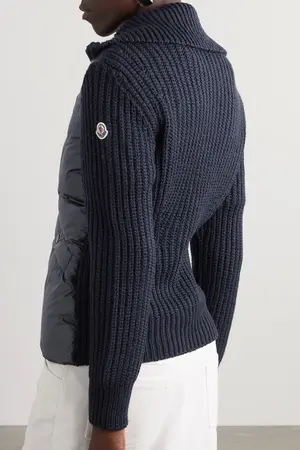 Moncler Ribbed Down Jacket With Zip Closure