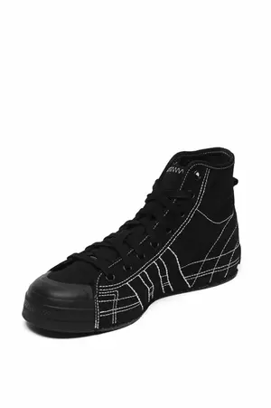 Y3 Nizza Hi Lace-up Canvas And Suede Sneakers