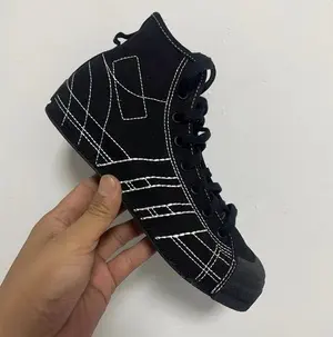 Y3 Nizza Hi Lace-up Canvas And Suede Sneakers
