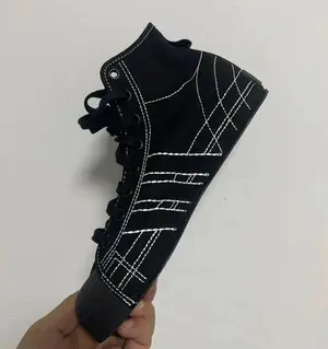 Y3 Nizza Hi Lace-up Canvas And Suede Sneakers