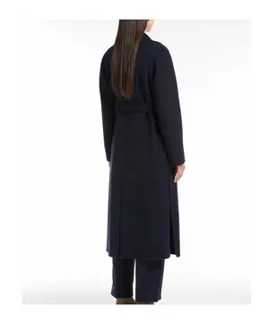 Max Mara Manu Belted Long-sleeved Coat - Blue