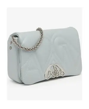 Alexander McQueen Seal Logo Plaque Shoulder Bag - Gray