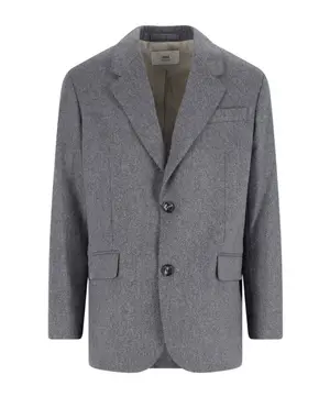 Ami Mélange-effect Wool Blazer - Gray