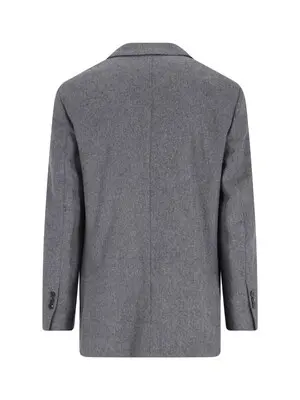 Ami Mélange-effect Wool Blazer - Gray