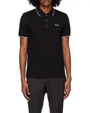 Zegna Logo Embroidered Short-sleeved Polo Shirt - No