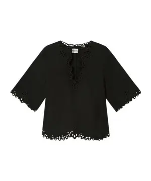 Isabel Marant Étoile Isabel Marant Etoile Shana Broderie Anglaise Top Black