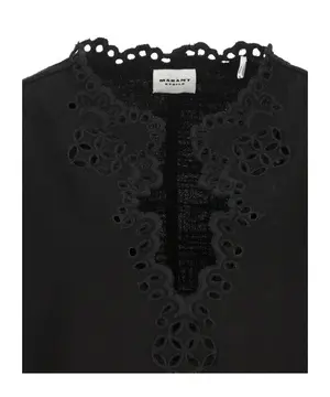 Isabel Marant Étoile Shana Cutwork Embroidered Shirt - Black