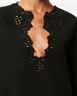 Isabel Marant Étoile Shana Cutwork Embroidered Shirt - Black
