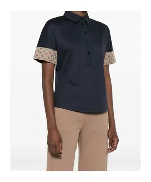 Herno Jacquard Trim Polo Top