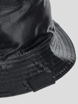Gucci Gg Monogrammed Leather Bucket Hat