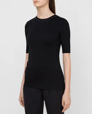 Brunello Cucinelli Embellished Short-sleeved T-shirt - Black