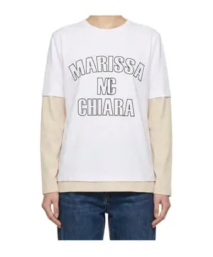 Marissa Chiara Crew Neck Long Sleeve T-shirt - White
