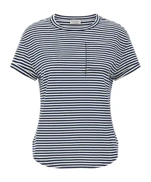 Brunello Cucinelli Striped Crewneck T-shirt With Chest Pocket