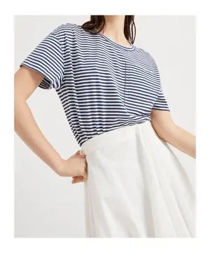 Brunello Cucinelli Striped Crewneck T-shirt With Chest Pocket