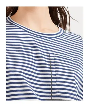 Brunello Cucinelli Striped Crewneck T-shirt With Chest Pocket