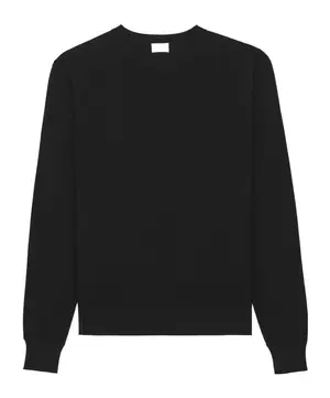Saint Laurent Seedstitch Cotton Crewneck Sweater - Black
