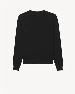 Saint Laurent Seedstitch Cotton Crewneck Sweater - Black