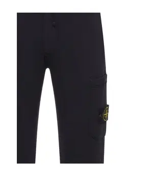 Stone Island Logo Patch Drawstring Trousers - Black