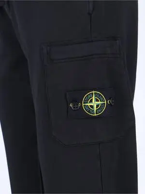 Stone Island Logo Patch Drawstring Trousers - Black