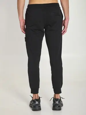 Stone Island Logo Patch Drawstring Trousers - Black