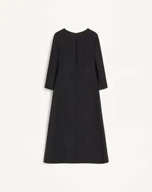 Valentino Garavani Crepe Couture Midi Dress With Rhinestone Embellishments