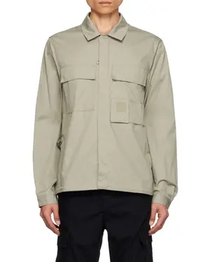 C.P. COMPANY Zip-up Cotton Shirt - Gray