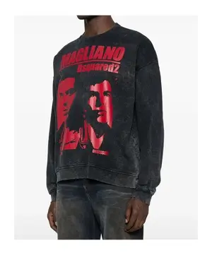 Dsquared2 Graphic Printed Crewneck Sweatshirt - Black