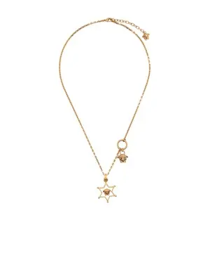 Versace Medusa Charm Detail Necklace - Yellow