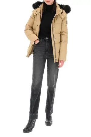 Moose Knuckles Cloud 3q Hooded Down Jacket With Fur Trim