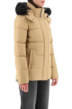 Moose Knuckles Cloud 3q Hooded Down Jacket With Fur Trim