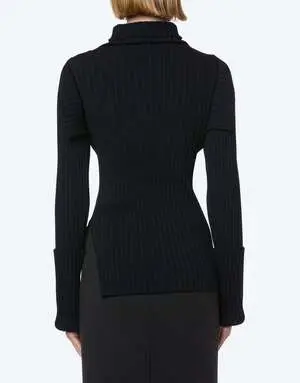 Philosophy Di Lorenzo Serafini Ribbed Knit Turtleneck Sweater With Side Slits