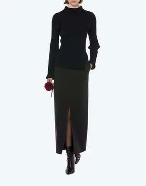 Philosophy Di Lorenzo Serafini Ribbed Knit Turtleneck Sweater With Side Slits