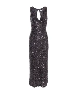P.a.r.o.s.h Sleeveless V-neck Sequin Embellished Dress