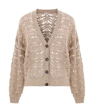 BRUNELLO CUCINELLI Brunello Cucinelli V-Neck Buttoned Cardigan With Ribbed Edges
