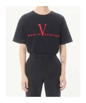 Valentino Garavani Logo Printed Crewneck T-shirt - Black