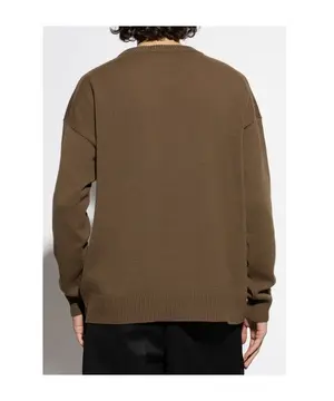 JIL SANDER Crewneck Knitted Jumper - Brown