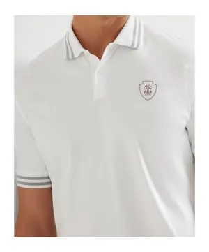 Brunello Cucinelli Logo Printed Short-sleeved Polo Shirt