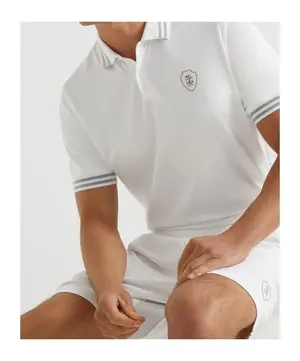 Brunello Cucinelli Logo Printed Short-sleeved Polo Shirt