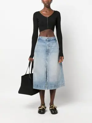 Marni V-neck Cropped Knit Top - Black