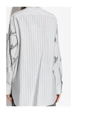 Stella McCartney Sequin Embellished Striped Shirt - White