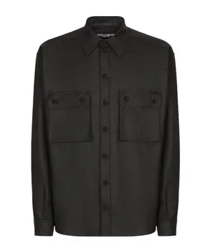 Dolce & Gabbana Dolce Gabbana Oversize Flannel Shirt - Grey
