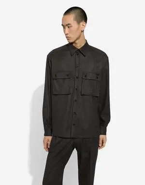 Dolce & Gabbana Dolce Gabbana Oversize Flannel Shirt - Grey