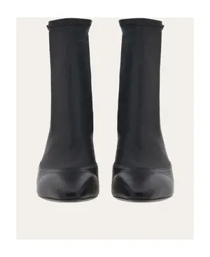 FERRAGAMO Pointed Toe Ankle Boots With Sculptural Heel