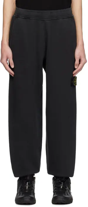Stone Island Logo Patch Track Pants - Black